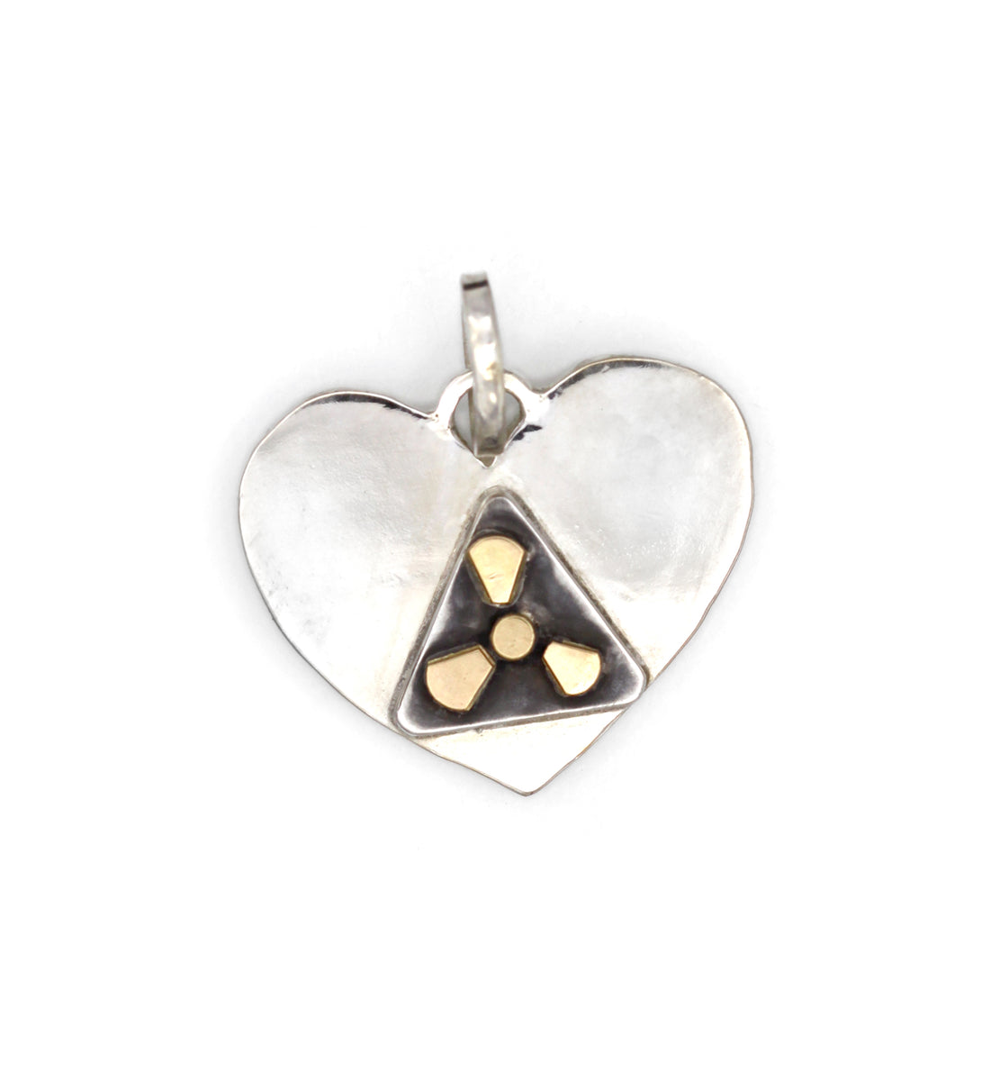 Road Sign Heart Pendant, Large Handmade HAZARDOUS Heart Charm in Sterl ...